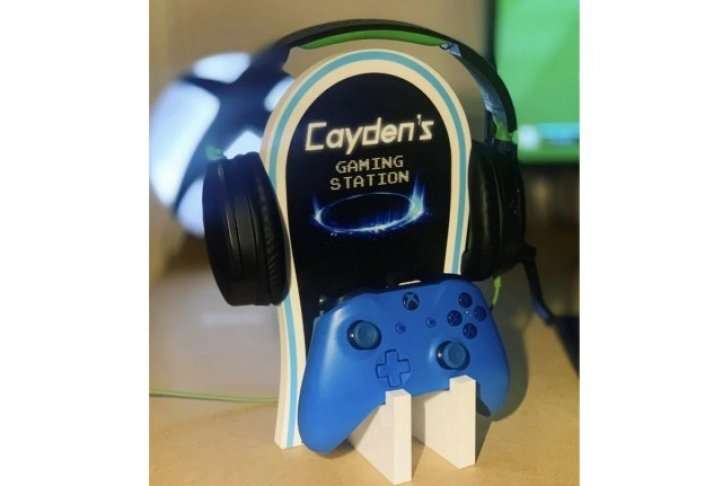 Personalised Gaming Station, Black & Blue - Absolute Home