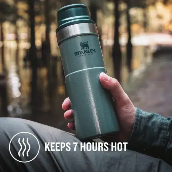 Stanley Green Trigger Action Travel Mug 0.47L | Absolute Home